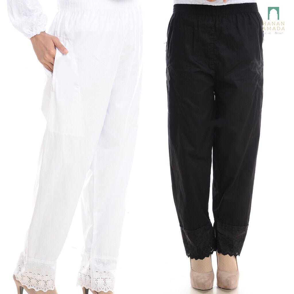 Ladies Inner Cotton Pants with Lace Trimmings – Hanan Amada